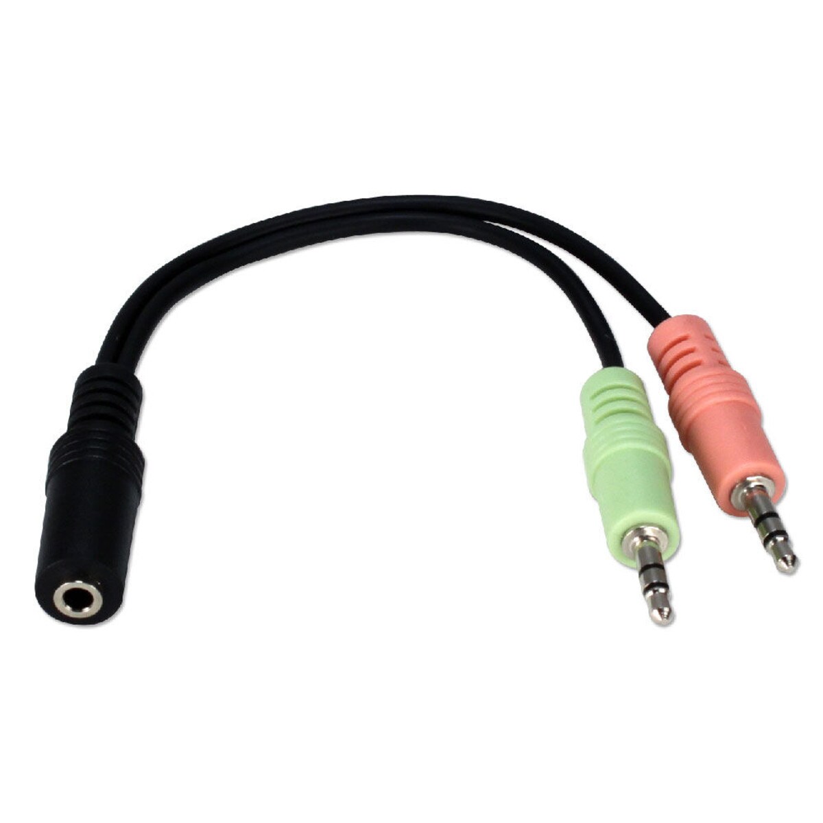 QVS 6 Inch 3.5mm Speaker/Microphone Headset Splitter